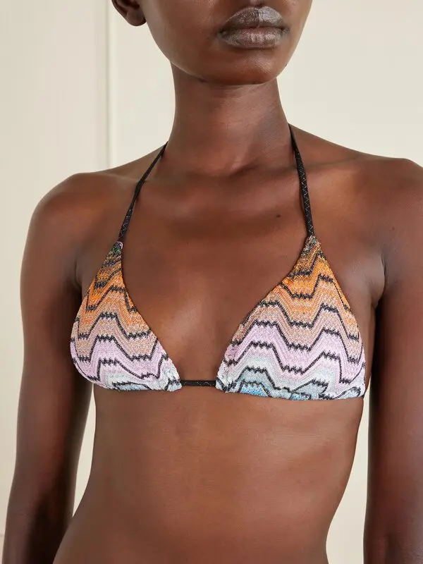 Missoni Crochet-knit Chevron Bikini - Multi