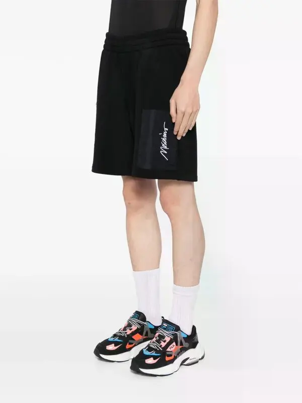 Moschino Embroidered Cotton Blend Jersey Shorts