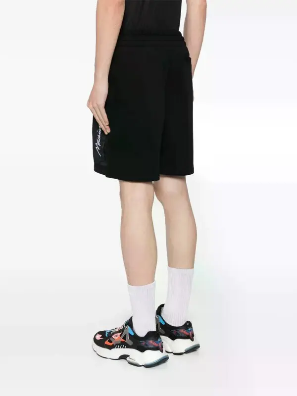 Moschino Embroidered Cotton Blend Jersey Shorts