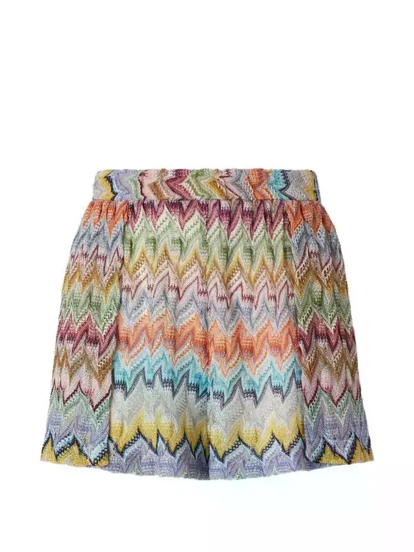 Missoni Zigzag Knit High-waisted Shorts - Blue