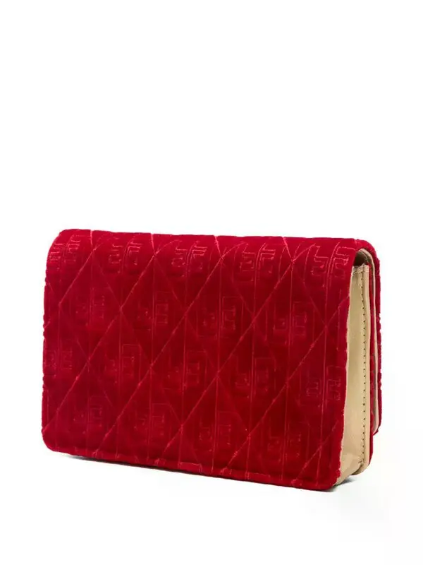 Elisabetta Franchi Velvet-effect Monogram Shoulder Bag