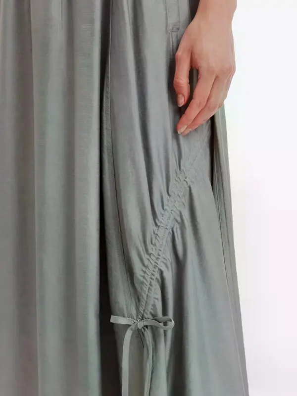 TOUT A COUP Ruched Drawstring Midi Skirt