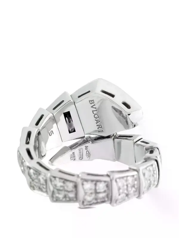 BVLGARI Serpenti Viper Diamond Ring In 18k White Gold