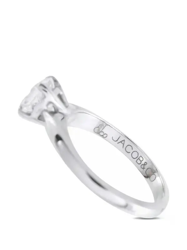 JACOB & CO Platinum 1.01ct Cushion-cut Diamond Solitaire Ring