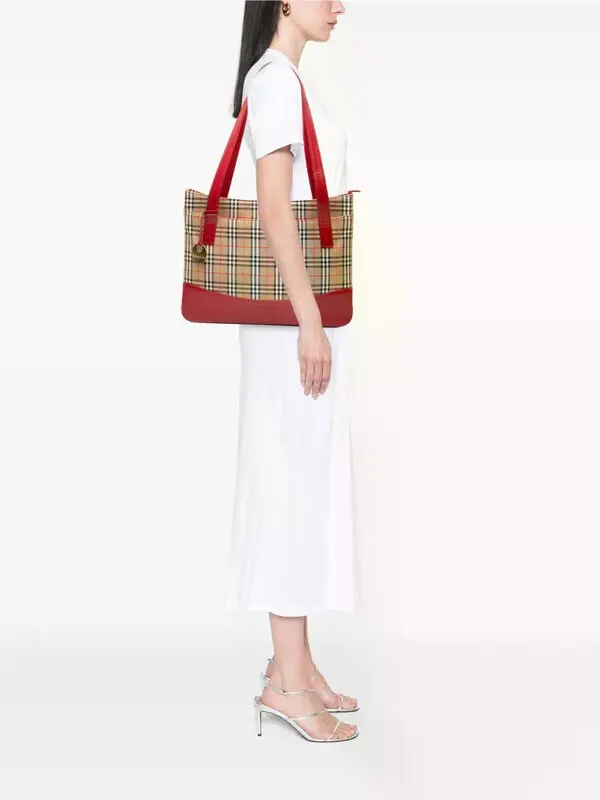 Burberry Haymarket Check Canvas Tote Bag