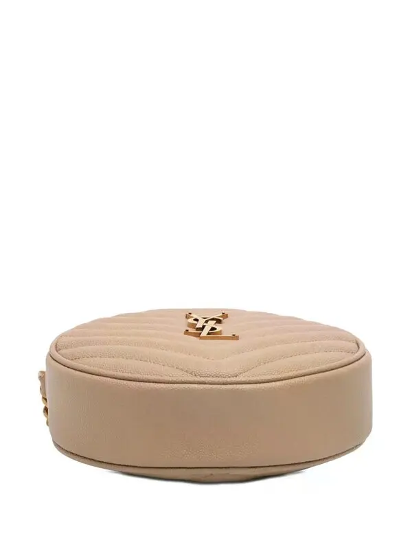 Saint Laurent Grain De Poudre Chevron Round Vinylé Camera Bag