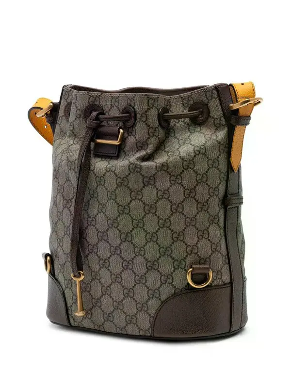 Gucci Gg Supreme Neo Vintage Drawstring Bucket Bag - Neutrals