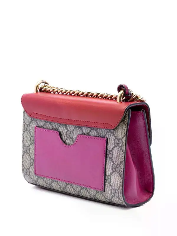 Gucci Small Gg Supreme Padlock Crossbody Bag - Neutrals