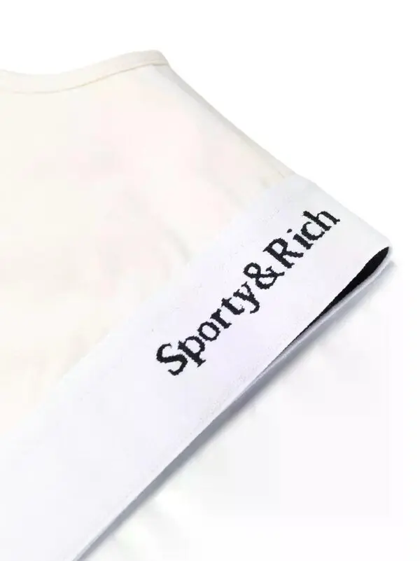 SPORTY & RICH Logo-underband Bandeau Bra - Neutrals