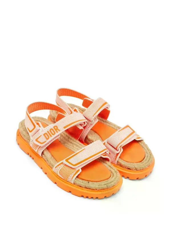 Dior Canvas Touch-strap Sandals - Orange