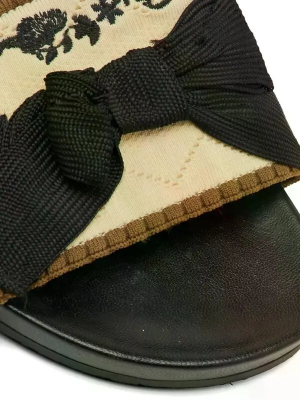 Fendi Knit Bow-detail Floral Sandals