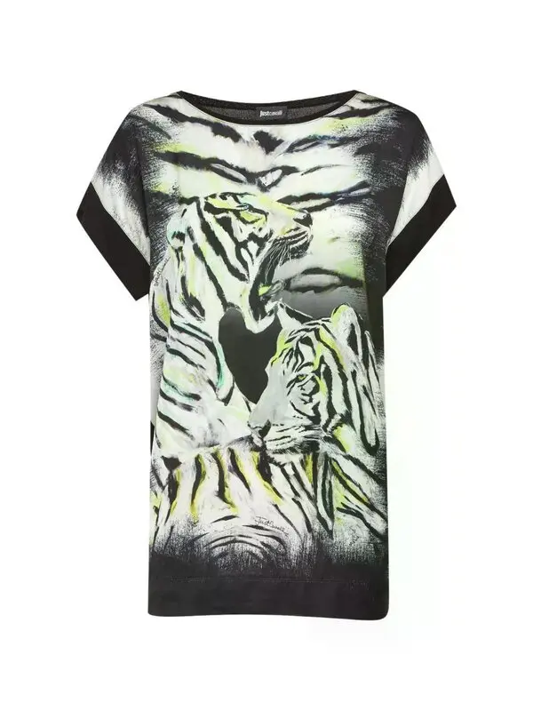 Just Cavalli Tiger Print T-shirt - Black