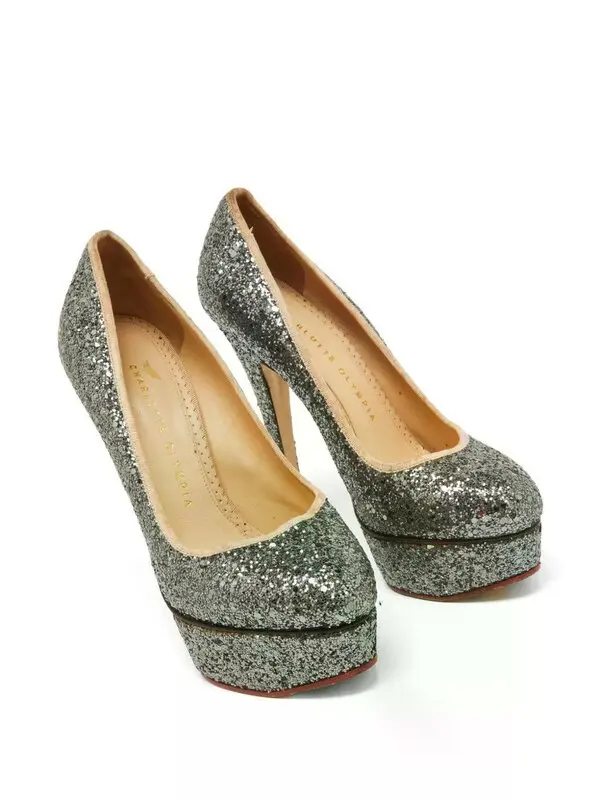 CHARLOTTE OLYMPIA Dolly Glittered Platform Pumps