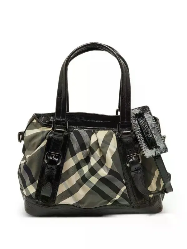 Burberry Beat Check Lowry Tote Bag - Grey