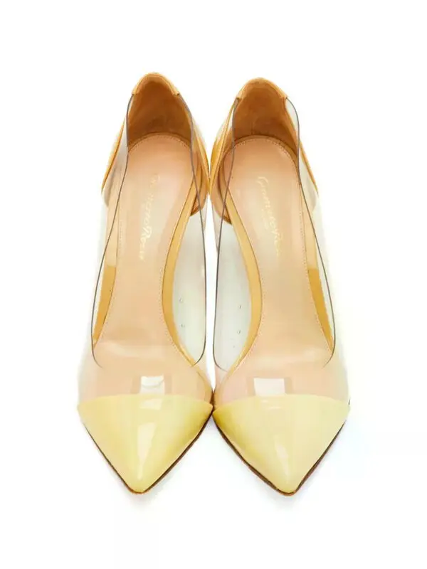 GIANVITO ROSSI Plexi Pointed-toe Heeled Pumps - Neutrals