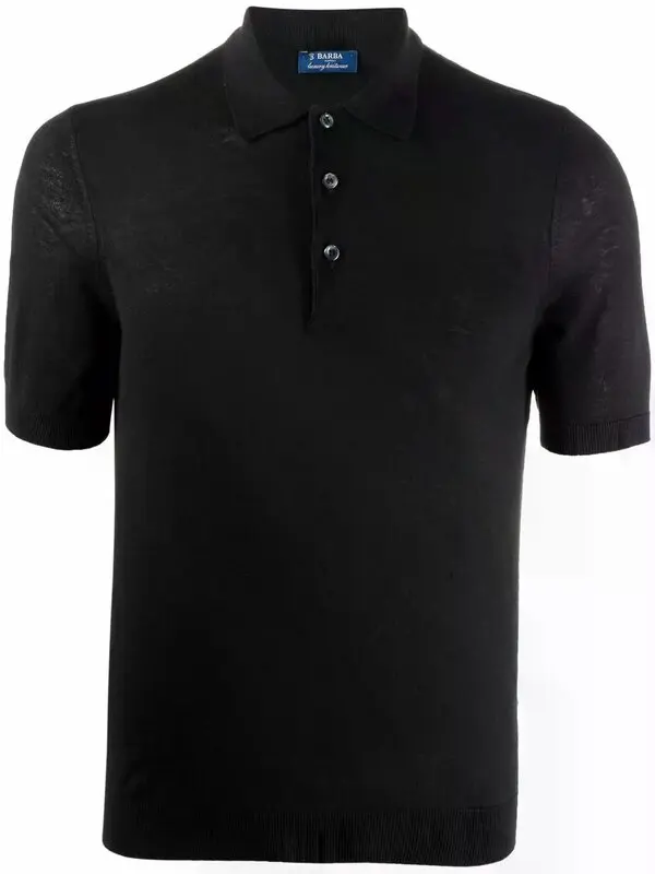 BARBA NAPOLI Short-sleeve Silk Polo Shirt