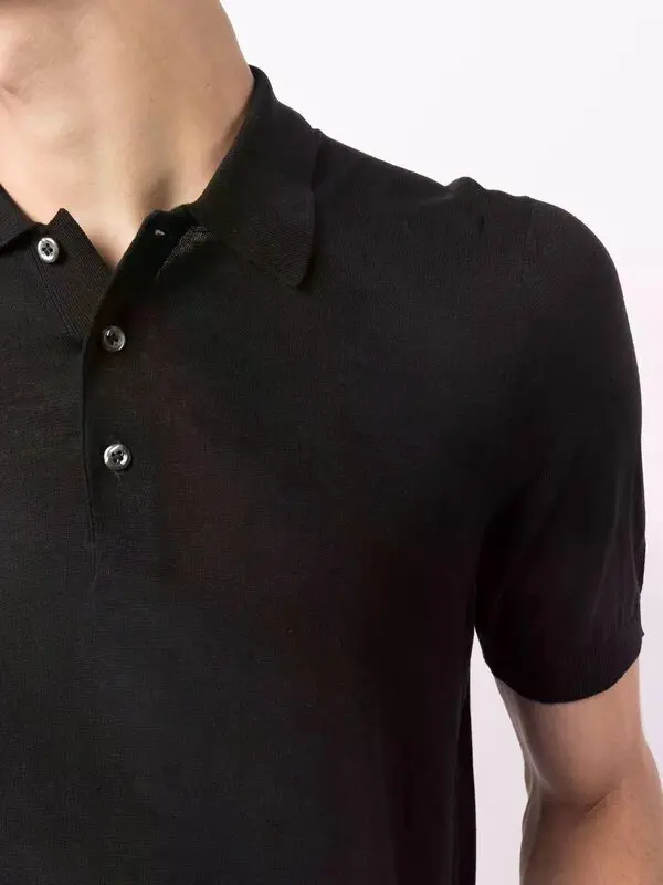 BARBA NAPOLI Short-sleeve Silk Polo Shirt