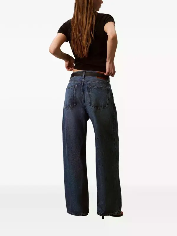 Calvin Klein Wide-leg Jeans With Whiskering Effect