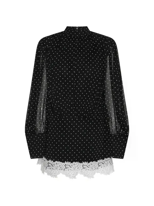 ROTATE BY BIRGER CHRISTENSEN Polka-dot Mini Dress With Lace Trim
