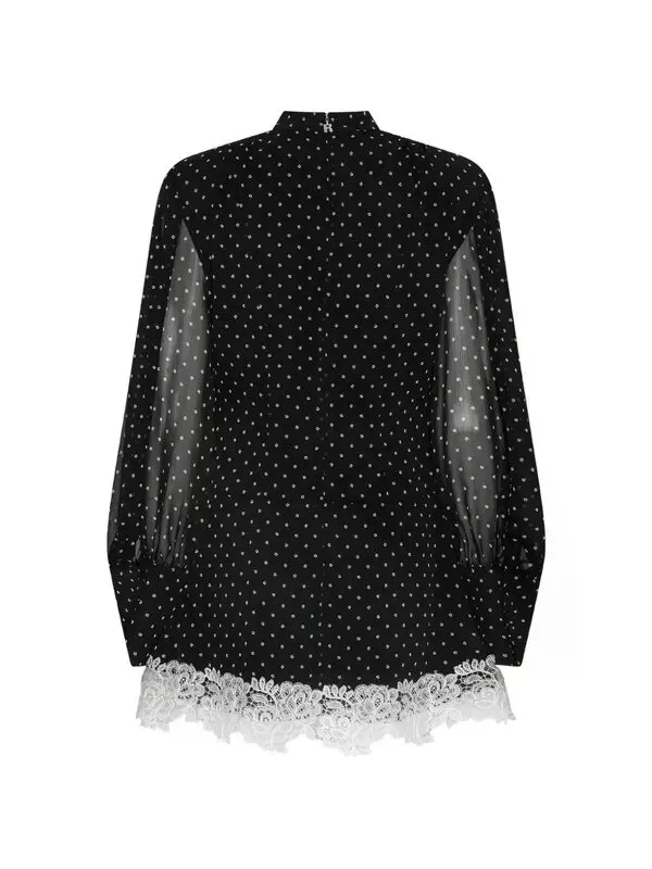 ROTATE BY BIRGER CHRISTENSEN Polka-dot Mini Dress With Lace Trim