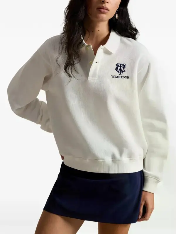 Polo Ralph Lauren Wimbledon Embroidered Cotton Polo Shirt - Neutrals