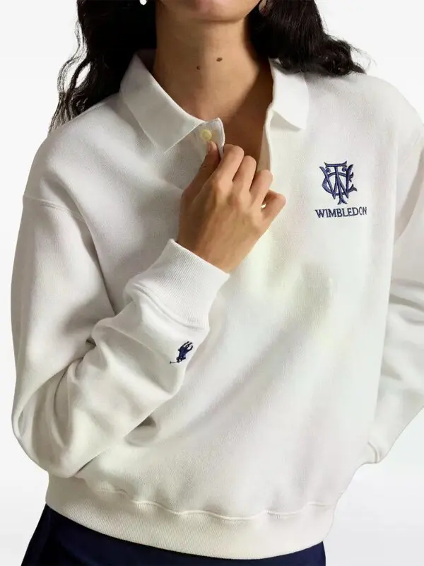 Polo Ralph Lauren Wimbledon Embroidered Cotton Polo Shirt - Neutrals