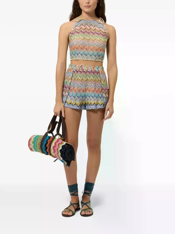 Missoni Zigzag Knit Halterneck Top - Blue