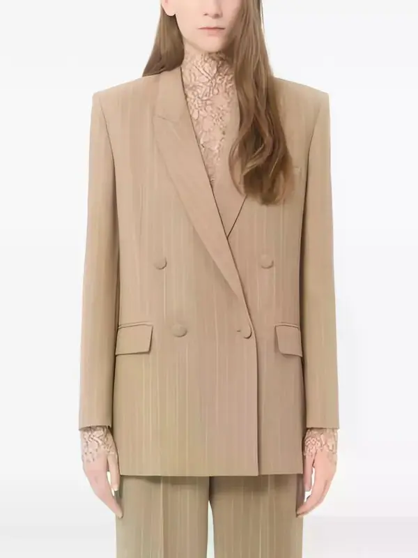 Valentino Garavani Pinstripe Double-breasted Blazer - Neutrals