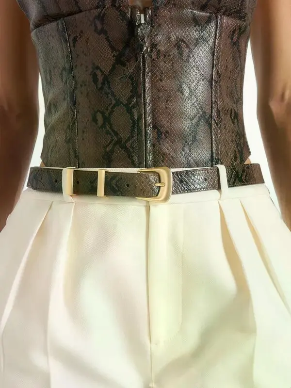 Manière De Voir Snake Embossed Leather Belt