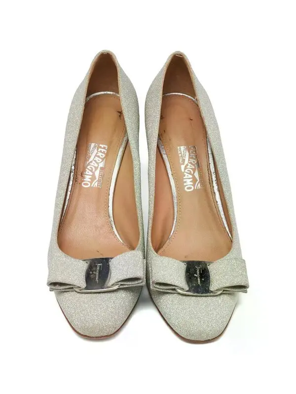 FERRAGAMO Vara Bow Glitter Pumps