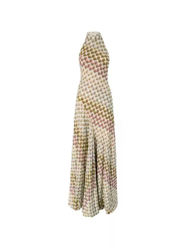 Missoni Geometric Pattern Halterneck Maxi Dress - Neutrals