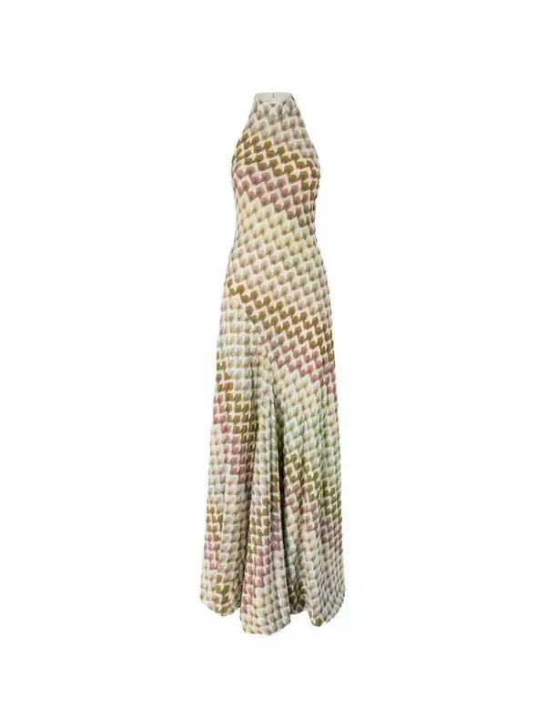 Missoni Geometric Pattern Halterneck Maxi Dress - Neutrals
