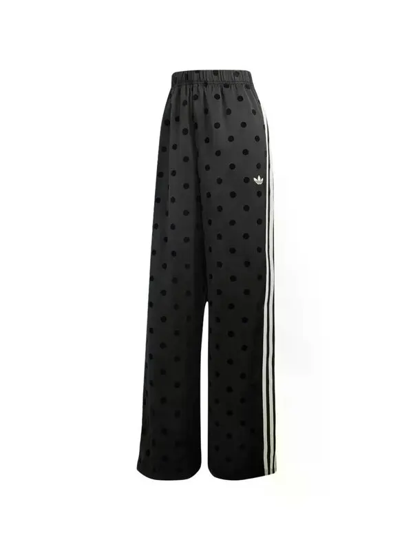 Adidas Polka-dot Satin Wide Leg Track Pants - Black