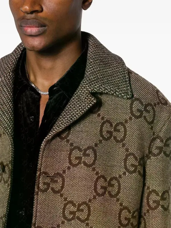 Gucci Maxi Gg-jacquard Wool Jacket