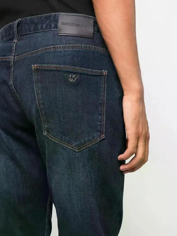 Emporio Armani Logo Plaque Straight-leg Jeans