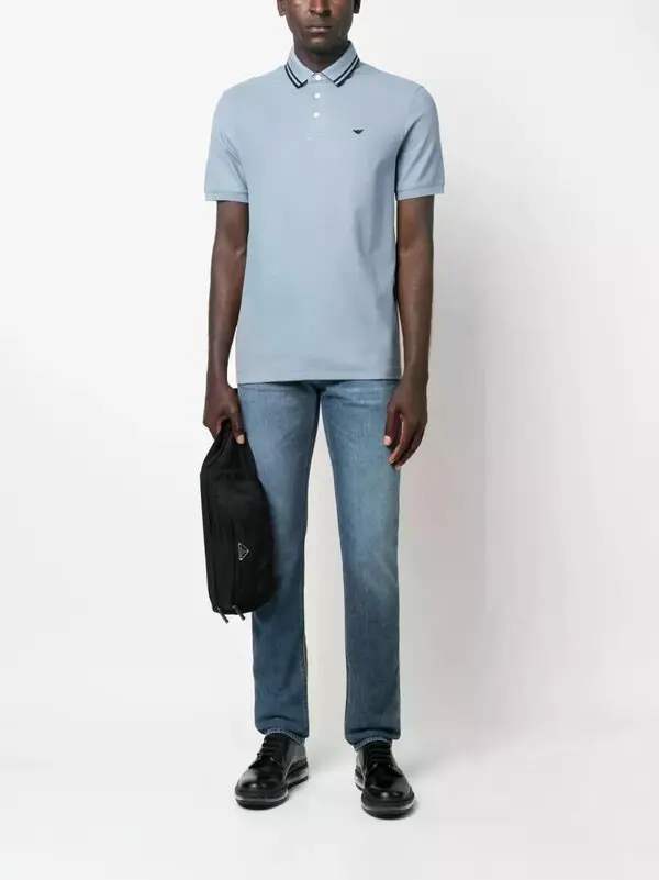 Emporio Armani Slim-fit Faded Denim Jeans - Blue