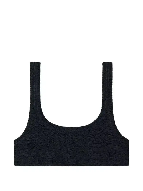 MC2 SAINT BARTH Naima Crinkled Bikini Top - Black