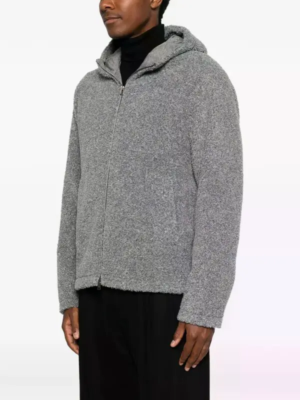 Herno Hooded Bouclé-effect Coat