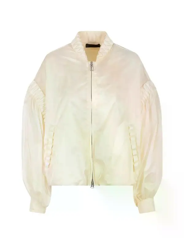 RAXXY Quilted Balloon-sleeve Bomber Jacket - Neutrals