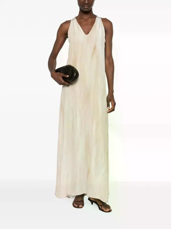 RAME V-neck T-back Maxi Dress In Satin Finish