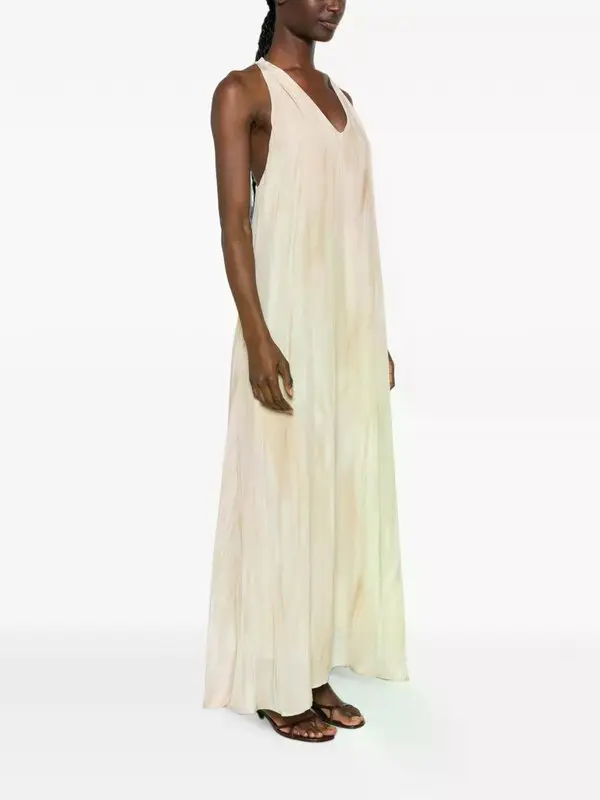RAME V-neck T-back Maxi Dress In Satin Finish