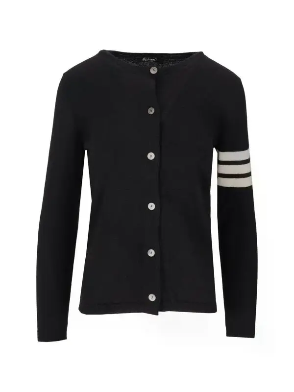LA ROSE Stripe Detail Button-up Cardigan