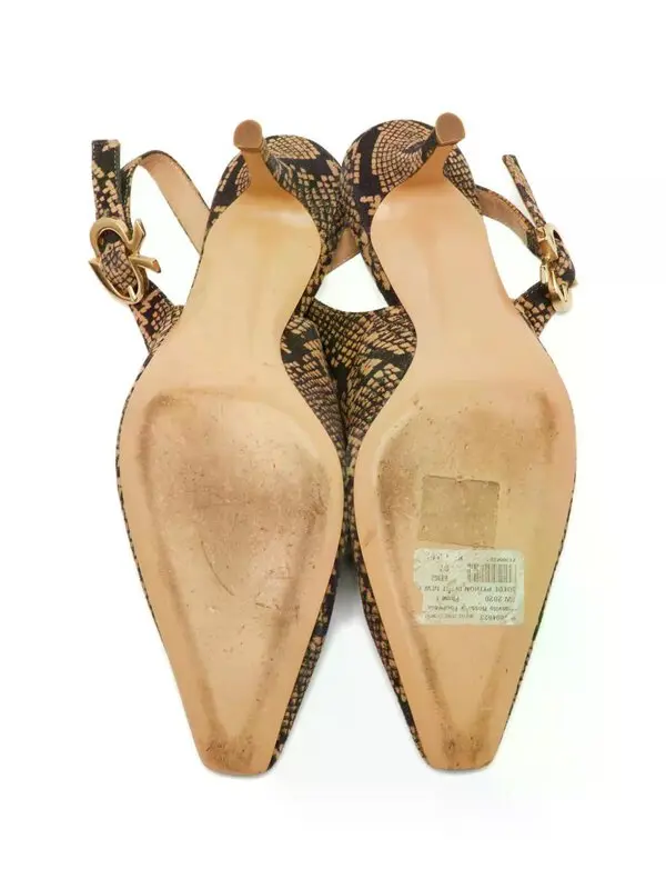 GIANVITO ROSSI Python Print Pointed Toe Slingback Pumps