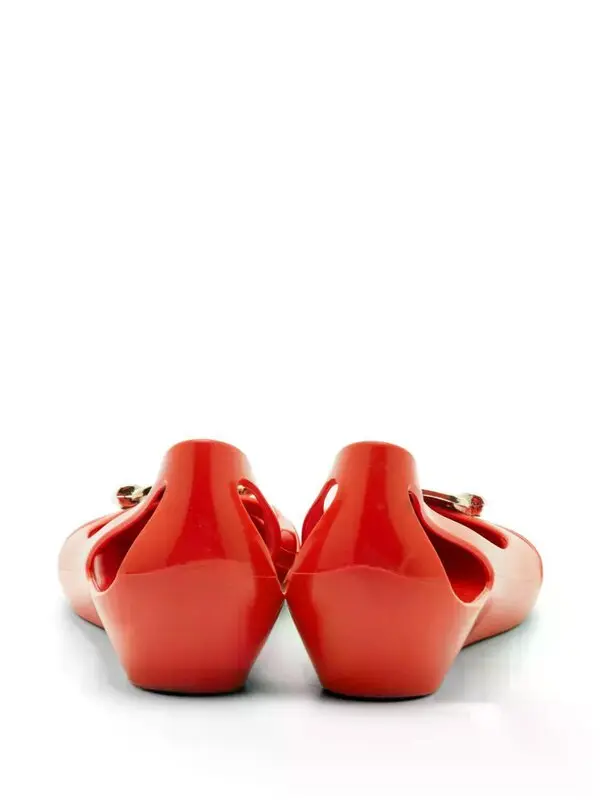 FERRAGAMO Orange Jelly Ballet Flats