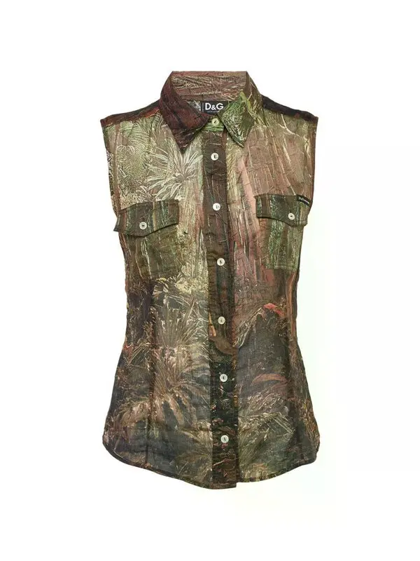 Dolce & Gabbana Sleeveless Nature Print Shirt
