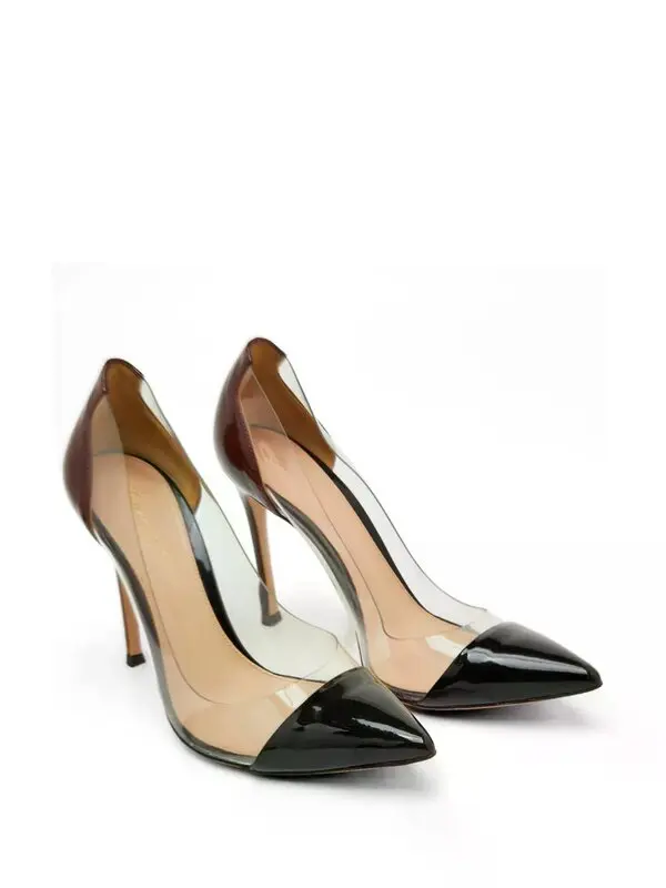 GIANVITO ROSSI Plexi Pointed-toe Pumps - Red