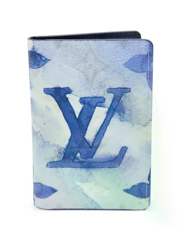 LOUIS VUITTON 2021 Watercolor Monogram Pocket Organizer Bi-fold Wallet - Blue