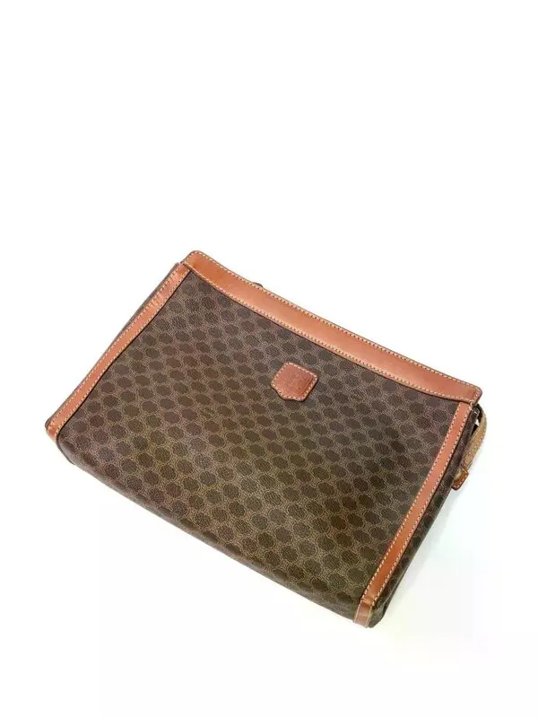Celine Macadam Clutch Bag With Leather Trim