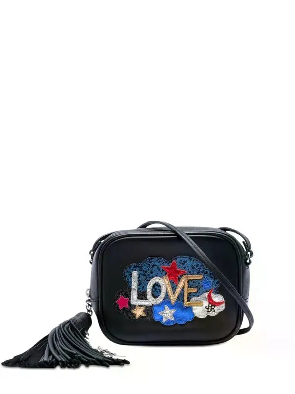 Saint Laurent Nappa Leather Embroidered Camera Bag - Black
