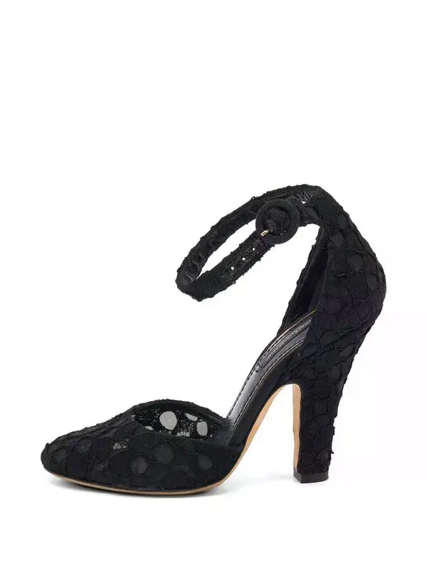 Dolce & Gabbana Lace Ankle Strap Pumps - Black